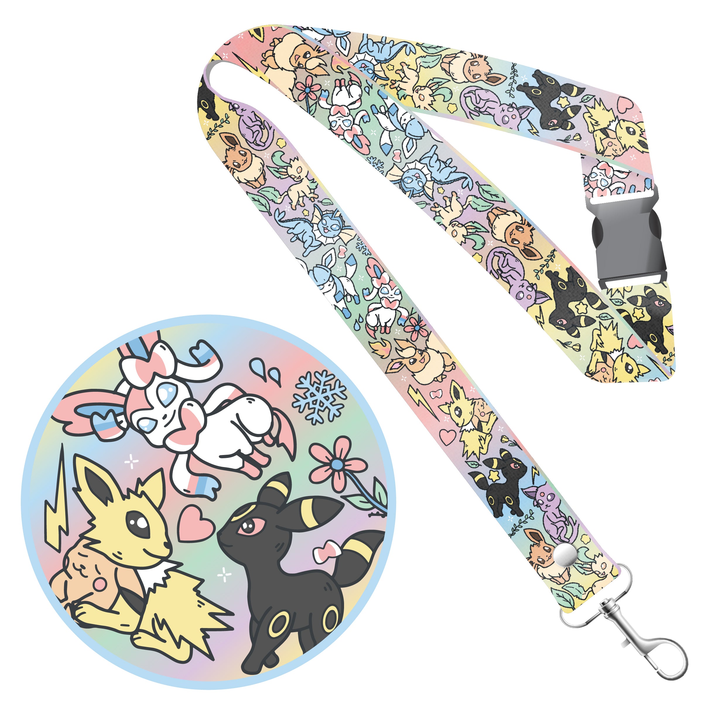 Eeveelution (Rainbow) Breakaway Lanyard – QualityPatch