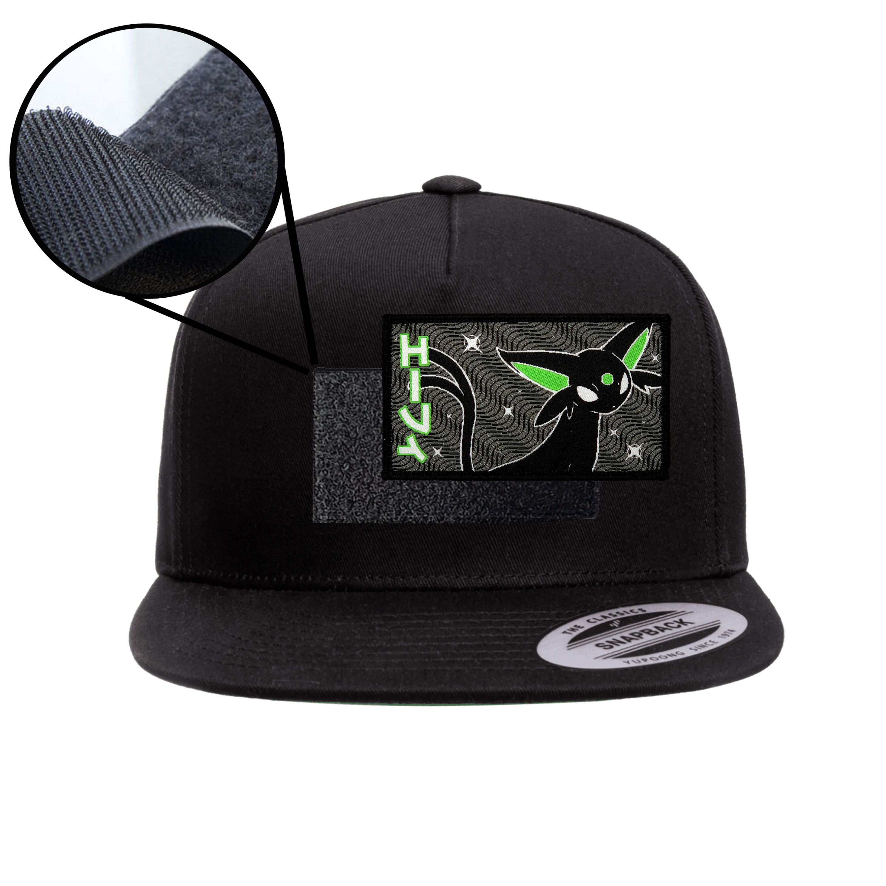 Espeon (Shiny) Black Snap-Back Hat Velcro – QualityPatch