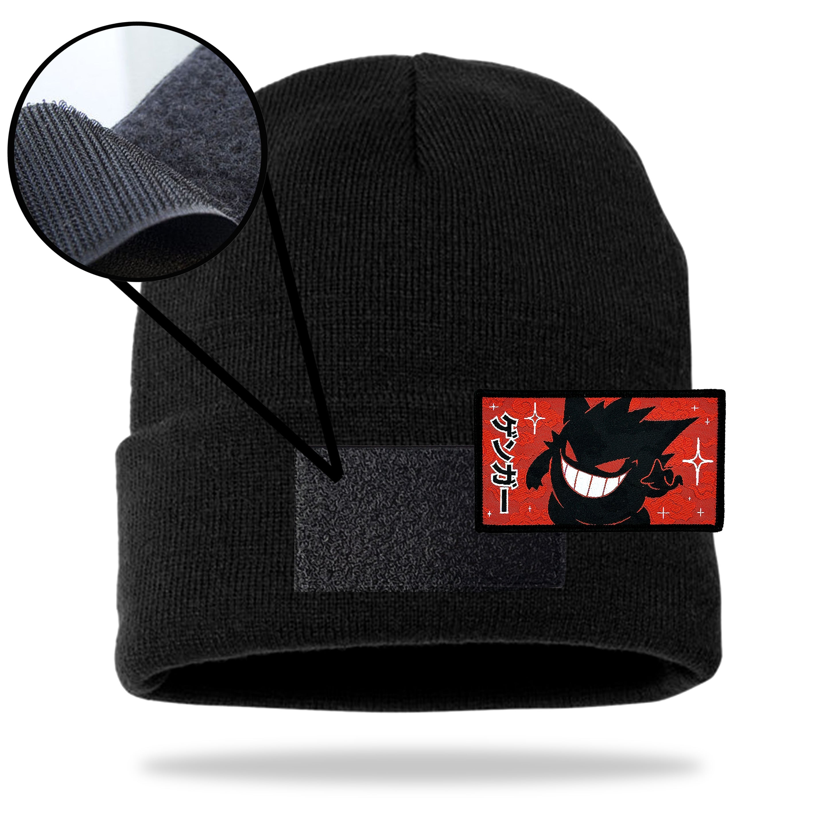 Gengar Black Beanie (Red) Velcro – QualityPatch