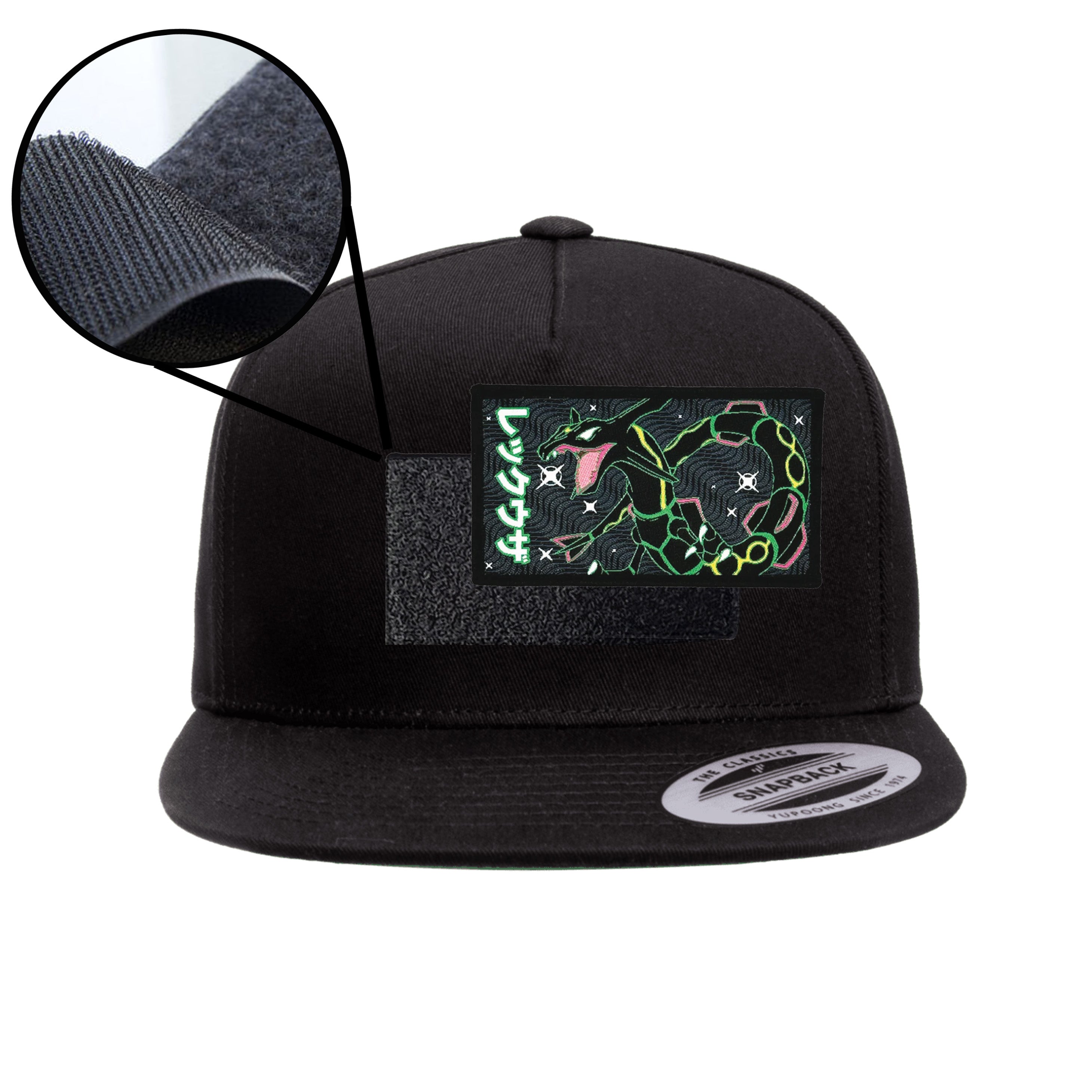Rayquaza Black Snap-Back Hat Velcro – QualityPatch